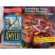 Amylu Caramelized Onion Chicken Burgers: Calories, Nutrition Analysis ...