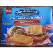 Van De Kamp's Fish Sandwich Fillets, Spicy Recipe: Calories, Nutrition ...