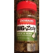 Zatarain's Big & Zesty Creole Seasoning, Garlic & Herb: Calories ...