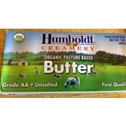 Humboldt Creamery Organic Pasture Based Butter: Calories, Nutrition ...