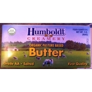 Humboldt Creamery Organic Pasture Based Butter: Calories, Nutrition ...