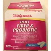 Walgreens Daily Fiber & Probiotic, Dietary Supplement: Calories ...