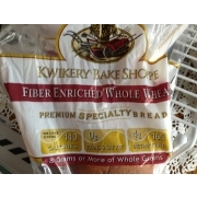 Kwikery Bake Shoppe Fiber Enriched Whole Wheat Bread: Calories ...