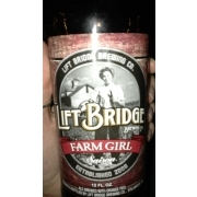 Lift Bridge Brewing Co Farm Girl, Saison, Beer: Calories, Nutrition ...