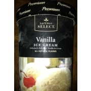 Safeway Select Ice Cream, Premium, Vanilla: Calories, Nutrition ...