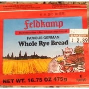 Feldkamp Famous German Whole Rye Bread: Calories, Nutrition Analysis ...