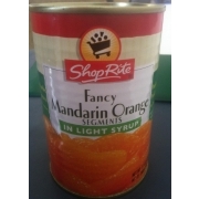 ShopRite Mandarin Orange Segments In Light Syrup: Calories, Nutrition ...