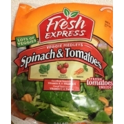 Fresh Express Spinach & Tomatoes Veggie Medleys: Calories, Nutrition ...