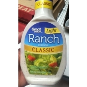Great Value Classic Ranch Dressing, Light: Calories, Nutrition Analysis ...
