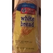 Clear Value Bread, Round Top White Enriched Sliced: Calories, Nutrition ...