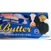 Stater Bros. Butter, Sweet Cream 4 Quarters: Calories, Nutrition ...