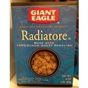 Giant Eagle Radiatore, Made With 100% Durum Wheat Semolina: Calories ...