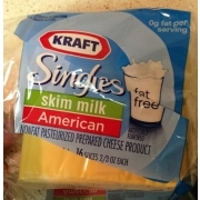 Kraft Singles Skim Milk American, Nonfat Pasteurized Prepared Cheese ...