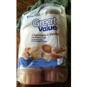 Great Value Ice Cream Cups, Chocolate & Vanilla: Calories, Nutrition ...