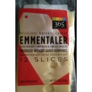 365 Everyday Value Emmentaler, Slices: Calories, Nutrition Analysis ...