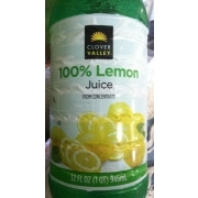 Clover Valley 100% Lemon Juice: Calories, Nutrition Analysis & More ...