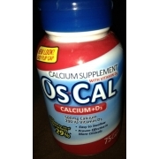 Oscal Calcium Supplement, W/Vitamin D 500mg + D Caplets: Calories ...