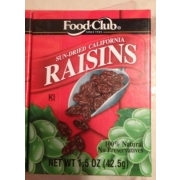 Food Club Raisins,Sun-Dried California: Calories, Nutrition Analysis ...