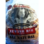 Heidelberg Baking Company All Natural Jewish Rye Bread: Calories ...