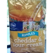 Kroger Ripples Cheddar & Sour Cream Potato Chips: Calories, Nutrition ...