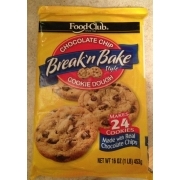 Food Club Break'n Bake, Chocolate Chip Cookie Dough: Calories ...