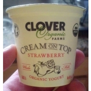Clover Organic Farms Yogurt, Cream On Top, Strawberry: Calories ...