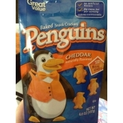Great Value Penguins Crackers, Snack, Baked, Cheddar Flavored: Calories ...