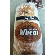 Food Club 100% Whole Wheat, Old Fashioned Bread: Calories, Nutrition ...