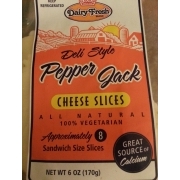 Dairy Fresh Deli Style Pepper Jack, Cheese Slices: Calories, Nutrition ...