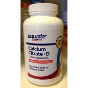Equate Calcium Citrate Plus D, Maximum Tablet Dose, Dietary Supplement ...