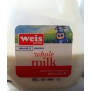 Weis Whole Milk: Calories, Nutrition Analysis & More | Fooducate