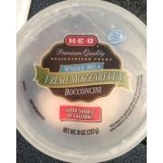 H-E-B Cheese, Whole Milk, Fresh Mozzarella, Bocconcini: Calories ...