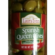 Laura Lynn Spanish Queen Olives: Calories, Nutrition Analysis & More ...