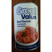 Great Value Beef Ravioli, In Tomato & Meat Sauce: Calories, Nutrition ...