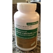 Simply Right Dietary Supplement, Plant Calcium: Calories, Nutrition ...