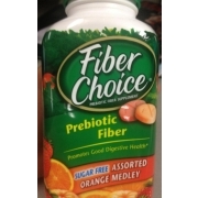Fiber Choice Fiber Supplement, Orange Sugar Free: Calories, Nutrition ...