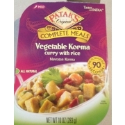 Patak's Vegetable Korma Curry, with Rice, Navratan Korma, Mild ...