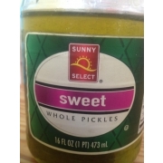 Sunny Select Sweet Whole Pickles: Calories, Nutrition Analysis & More ...
