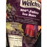 Welch's Family Farmer Owned 100% Juice Ice Bars: Calories, Nutrition ...