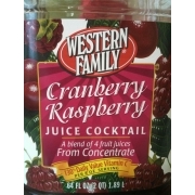 Western Family Cranberry Raspberry Juice Cocktail: Calories, Nutrition ...