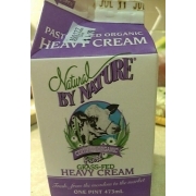 Natural By Nature Pasteurized Grass-Fed Heavy Cream: Calories ...