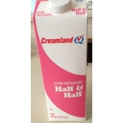 Creamland Ultra Pasteurized Half & Half: Calories, Nutrition Analysis ...