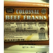 Fresh & Easy Beef Franks: Calories, Nutrition Analysis & More | Fooducate