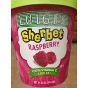 Luigi's Sherbet Raspberry: Calories, Nutrition Analysis & More | Fooducate