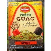 Del Monte Fresh Guac Authentic Style Guacamole, Spicy: Calories ...