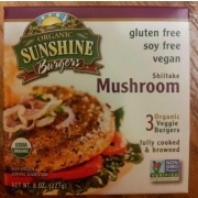 Sunshine Burgers Shiitake Mushroom Veggie Burgers: Calories, Nutrition ...