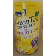 Mega-T Green Tea Drink Mix, for Weight Loss, Natural Lemon: Calories ...