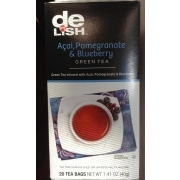De Lish Acai, Pomegranate & Blueberry Green Tea: Calories, Nutrition ...