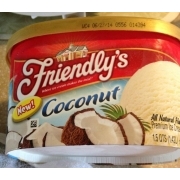 Friendly's Coconut Flavor Ice Cream: Calories, Nutrition Analysis ...