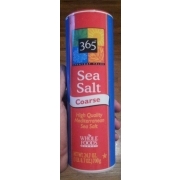 365 Everyday Value Sea Salt, Coarse: Calories, Nutrition Analysis ...
